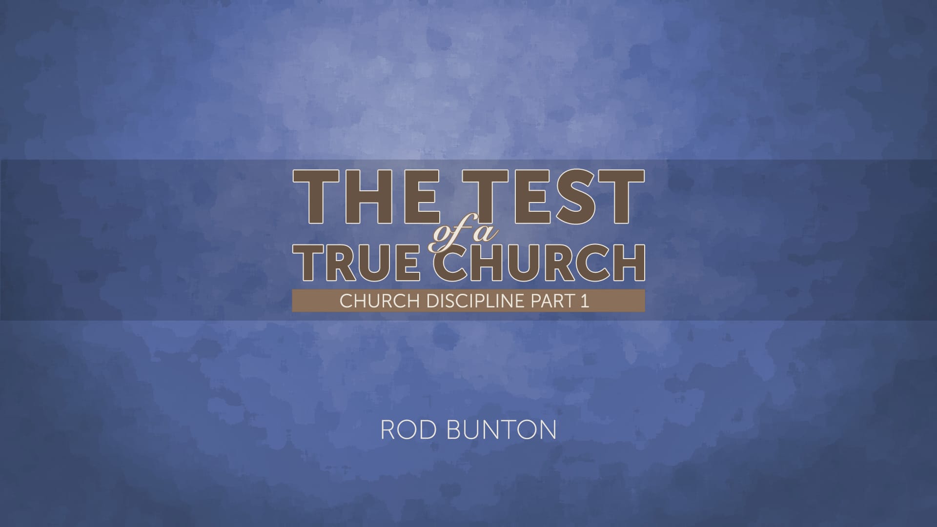 The Test of a True Church - Part 1 - Grace Church of Tallahassee